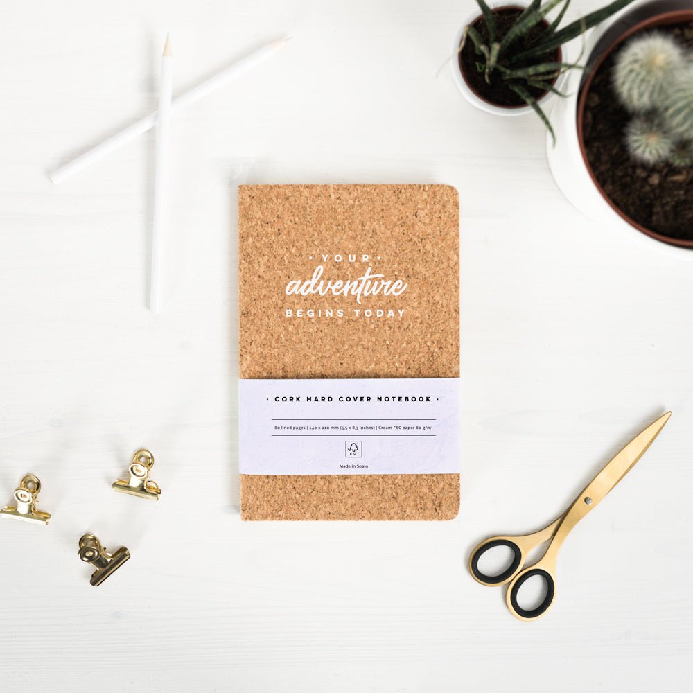 Adventure Begins Notebook Protuguese Cork A5 Hardcover Soft to Touch ...