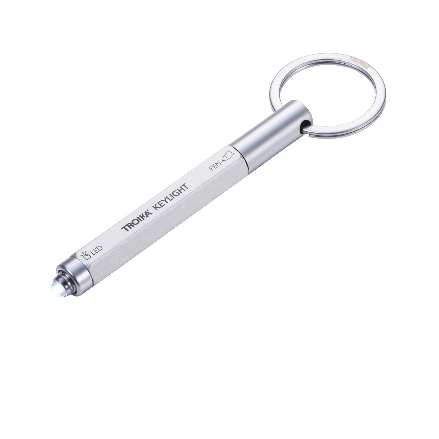 Troika Micro Keychain Pen with LED Light Silver – lovenotebooks.com