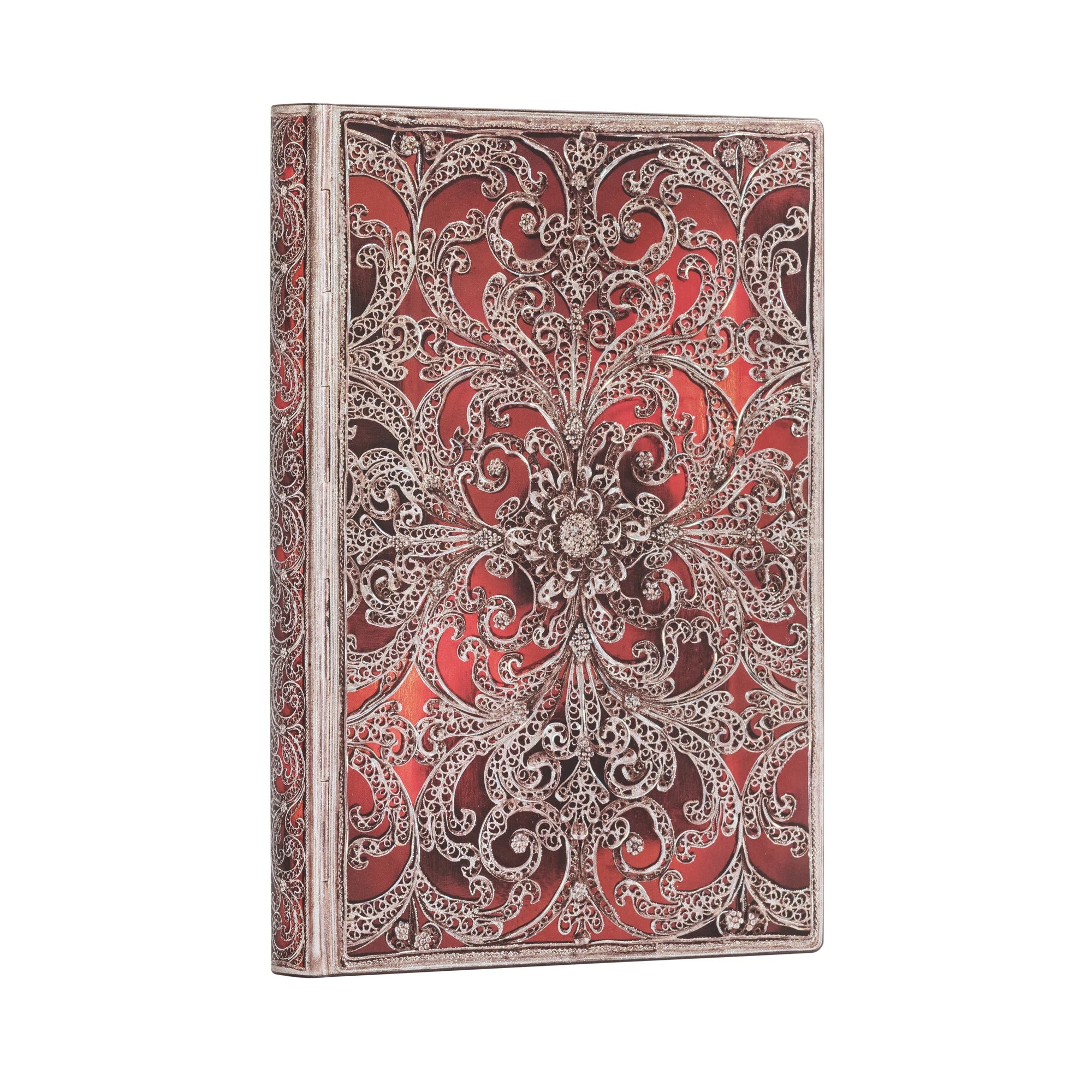 Paperblanks Flexis Silver Filigree Garnet 3.75 x 5.5 Mini Journal ...